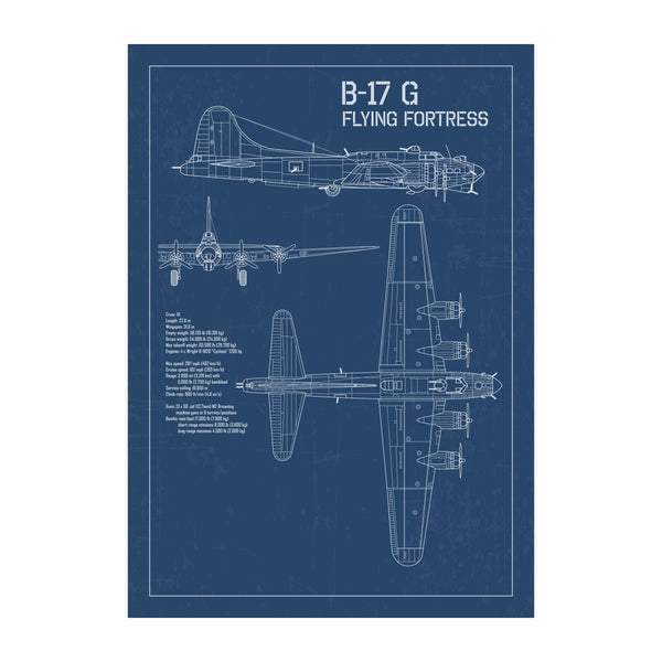 Airplane Poster | B-17 Flying Fortress bomber blueprint poster | high ...