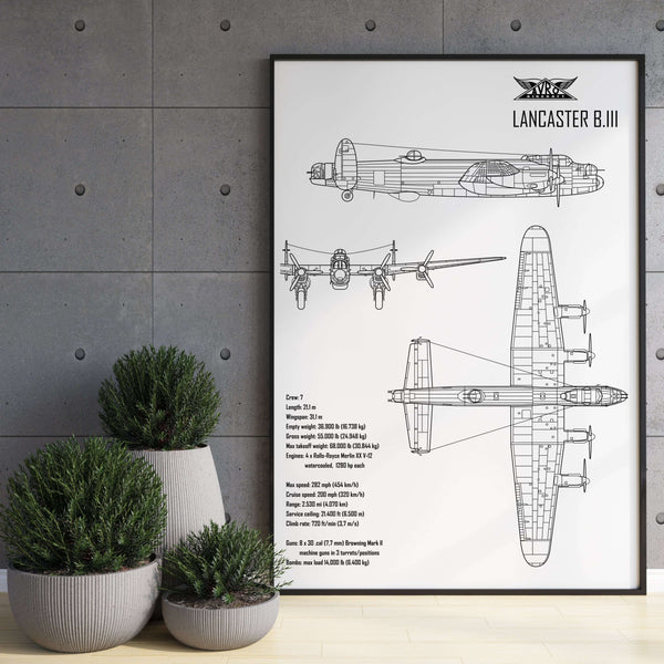 Flugzeug Poster | Avro Lancaster Bomber Blueprint Poster ...